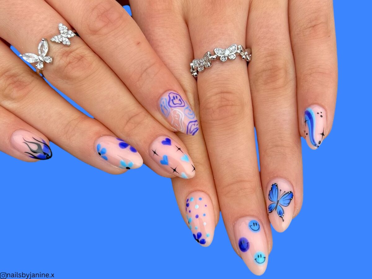 22 Fun Blue Nails That Will Level Up Your Manicure