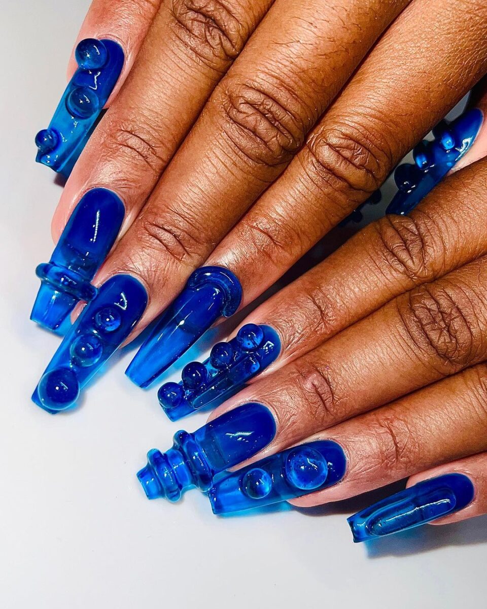 22 Fun Blue Nails That Will Level Up Your Manicure