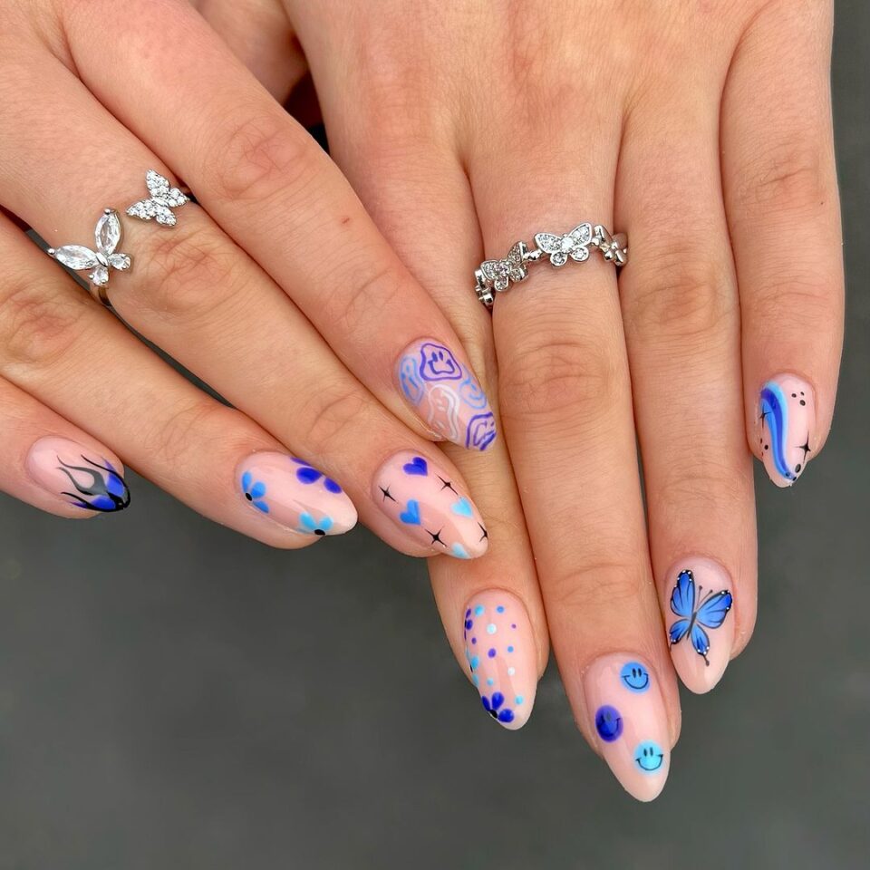 The Coolest Base For Most Unique Funky Nails Inspo