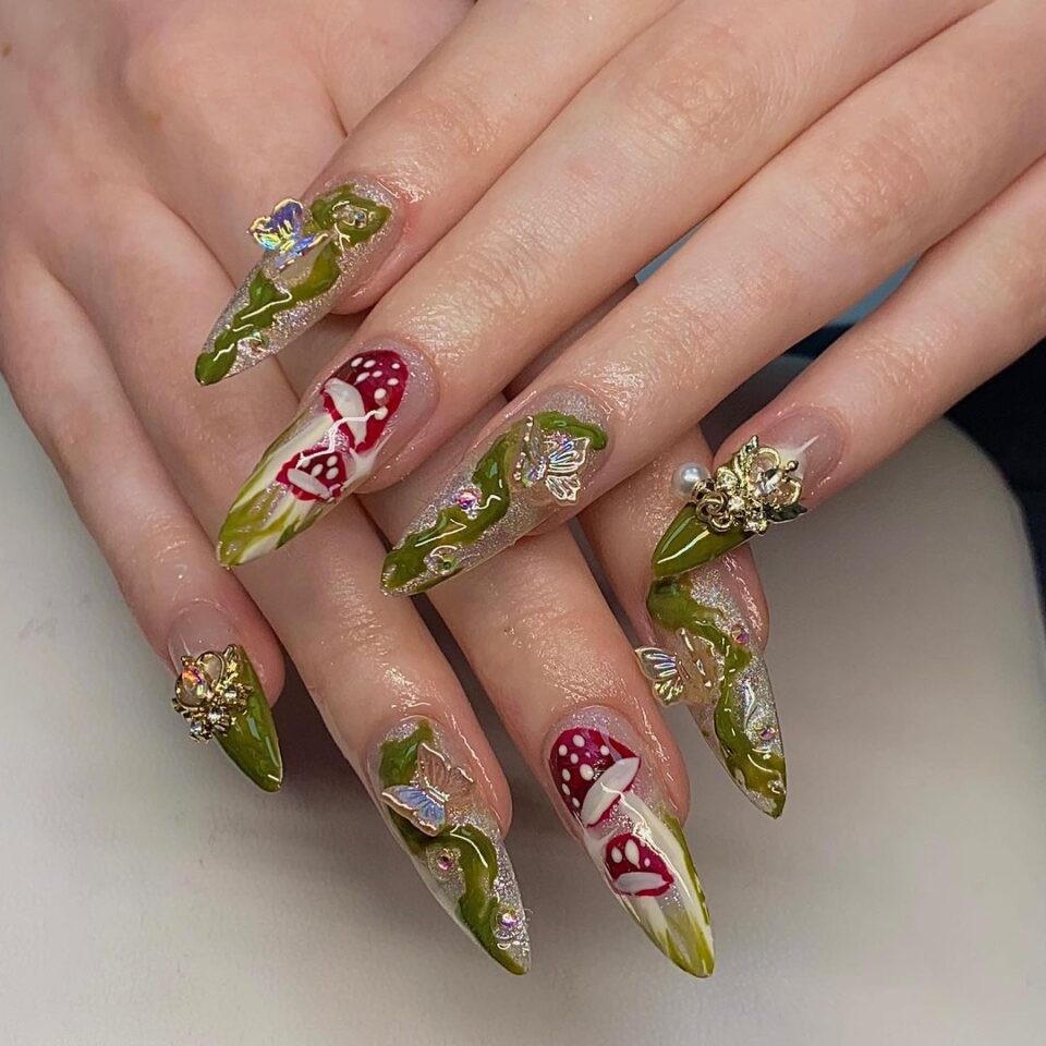 The Coolest Base For Most Unique Funky Nails Inspo