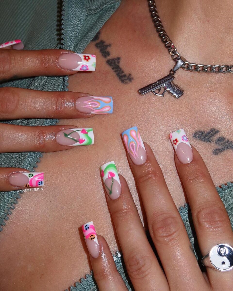 The Coolest Base For Most Unique Funky Nails Inspo