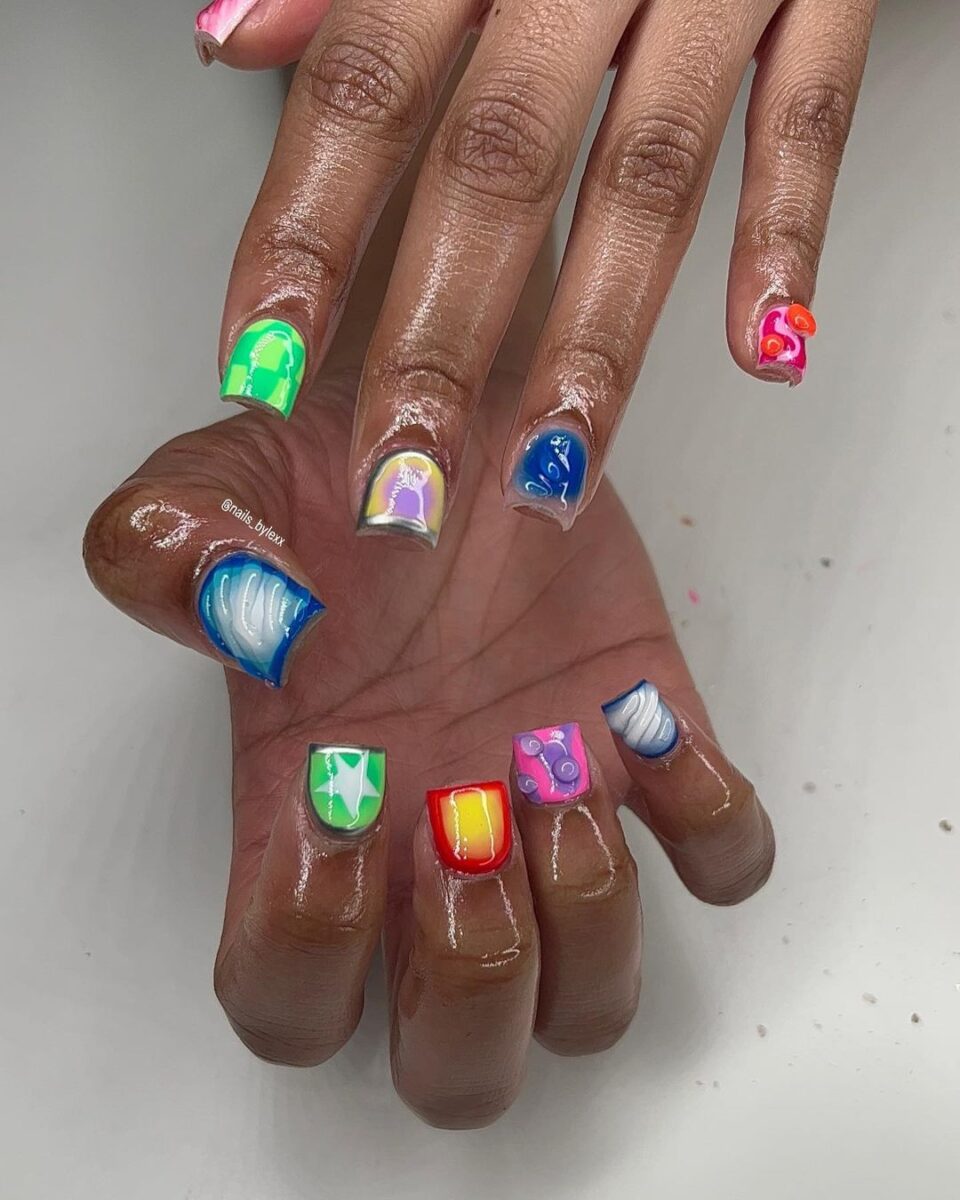 The Coolest Base For Most Unique Funky Nails Inspo