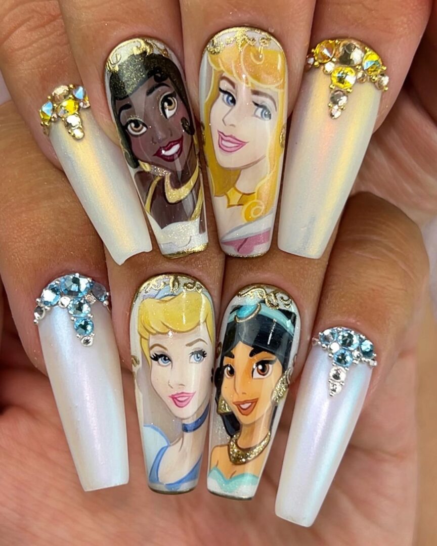 20 Charming Princess Nails To Give You The Modern Royalty Look