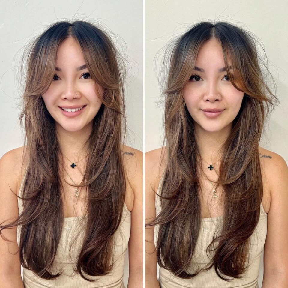 These 22 Face Framing Curtain Bangs Are The Answer To Making A Fringe Work