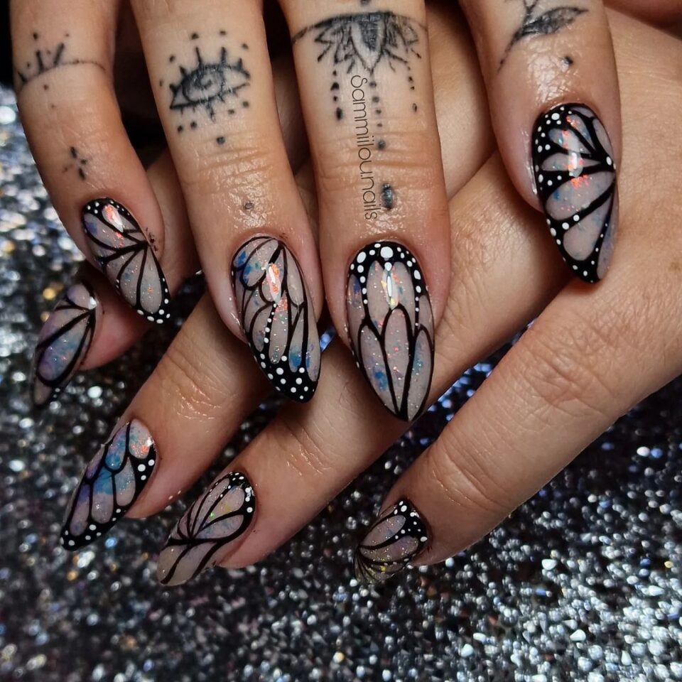 Soar High Into The Sky With These 25 Butterfly Wing Nails