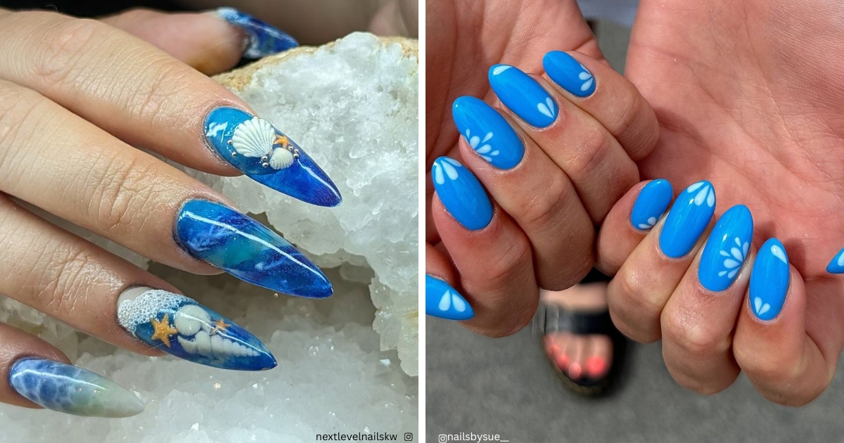 22 Breezy Blue Summer Nails To Save For Your Next Vacation