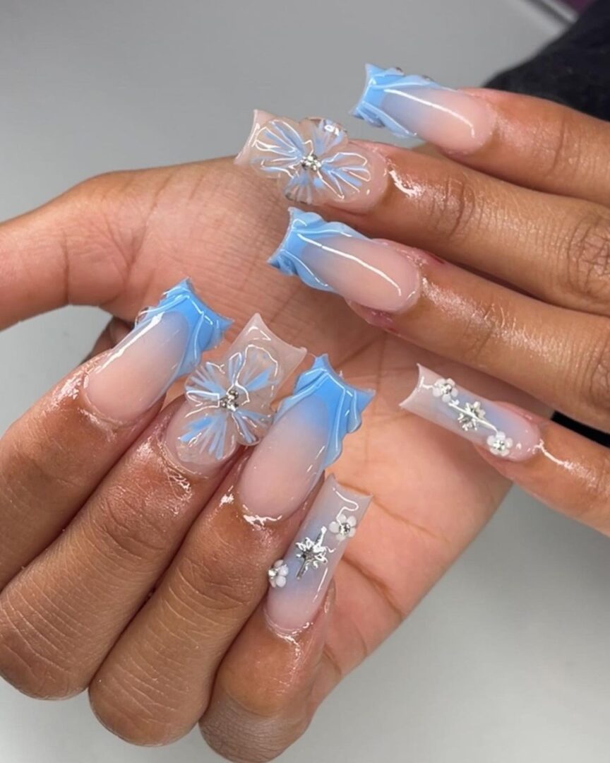 22 Breezy Blue Summer Nails To Save For Your Next Vacation