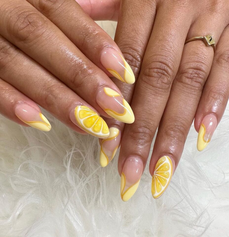 20 Fun And Cute Lemon Nails To Brighten Your Summer