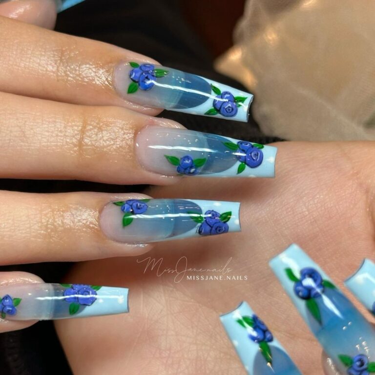 20 Blueberry Nail Art Ideas For A Yummy Looking Manicure