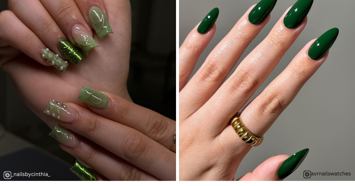 Bid Your Jade-Wells To Summer With These Lush Green Fall Nails