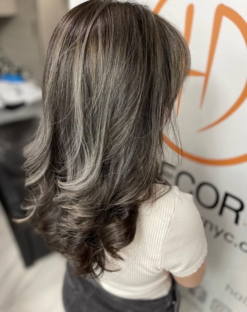 20 Brown Hair With Silver Highlights Styles For Ultimate Shimmering ...