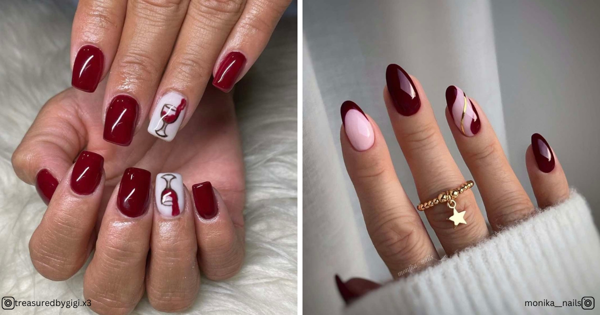 These 22 Charming Wine Nails Will Show You A Way From Vineyard To Manicure