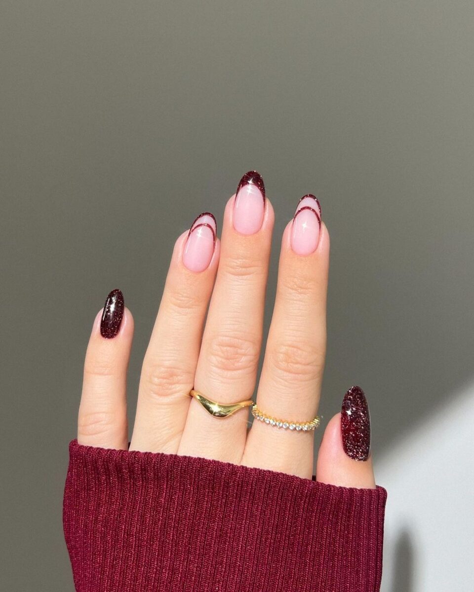 Dazzling Shine With Glitter French Nails Style That Wows And Never Fails