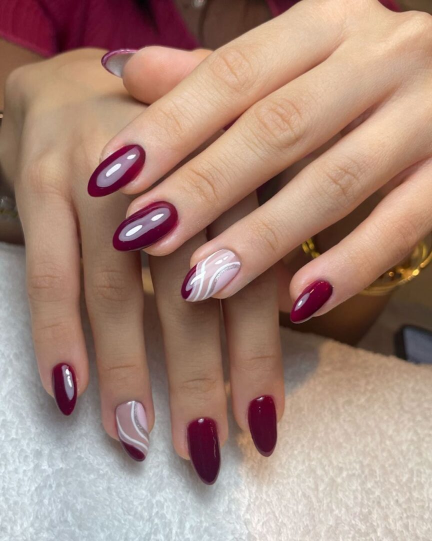 Harvest The Fall Vibes With These Glossy Cherry Mocha Nails
