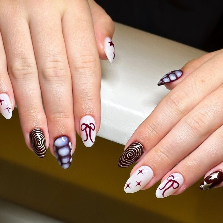 Harvest The Fall Vibes With These Glossy Cherry Mocha Nails