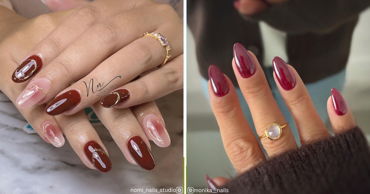 Express Your Style With These Maroon Chrome Nails That Scream Elegance