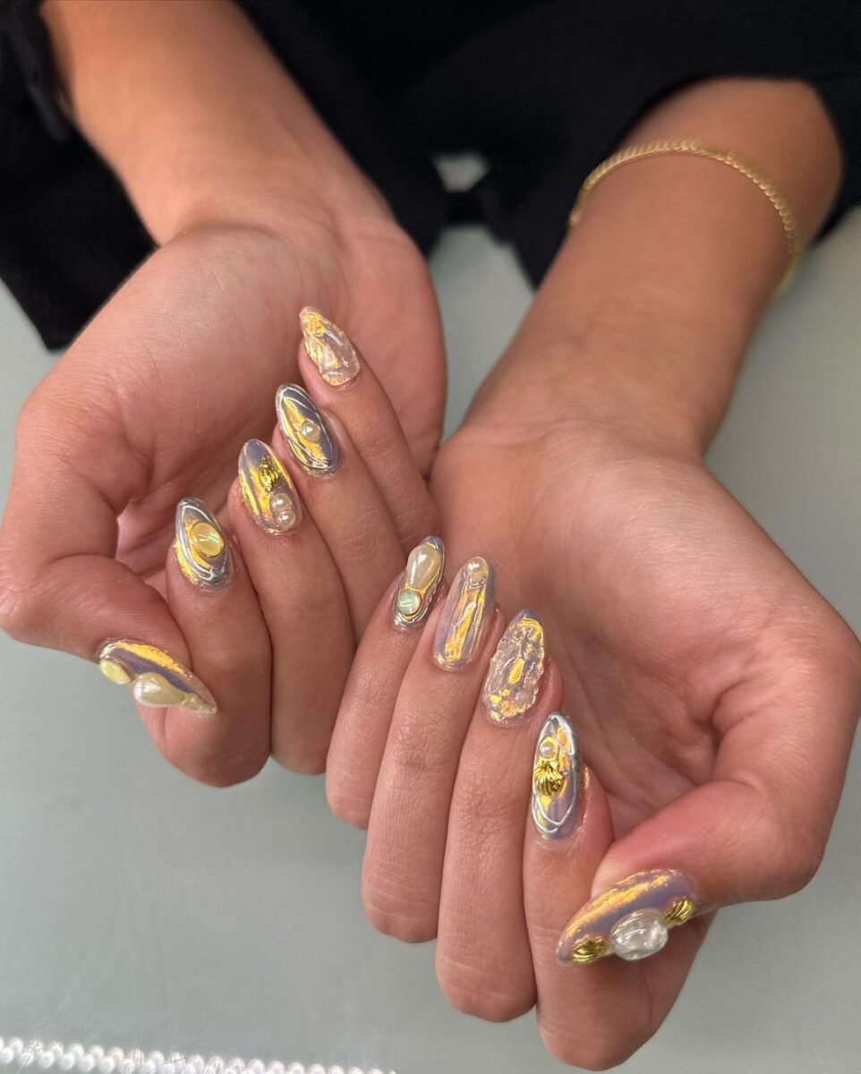 Step Into The Realm Of Pearl Nails That Keep The Boring Away