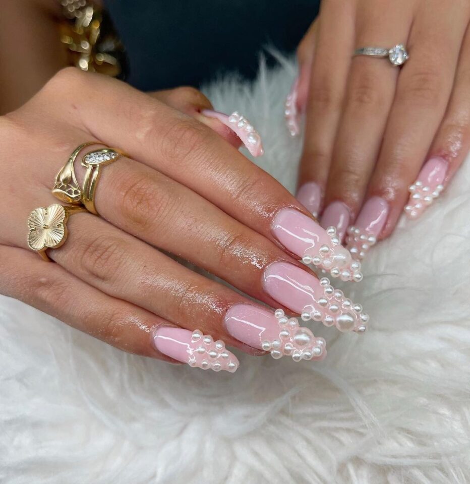 Step Into The Realm Of Pearl Nails That Keep The Boring Away