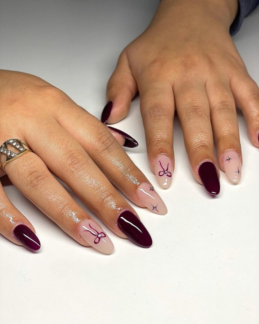 Harvest The Fall Vibes With These Glossy Cherry Mocha Nails