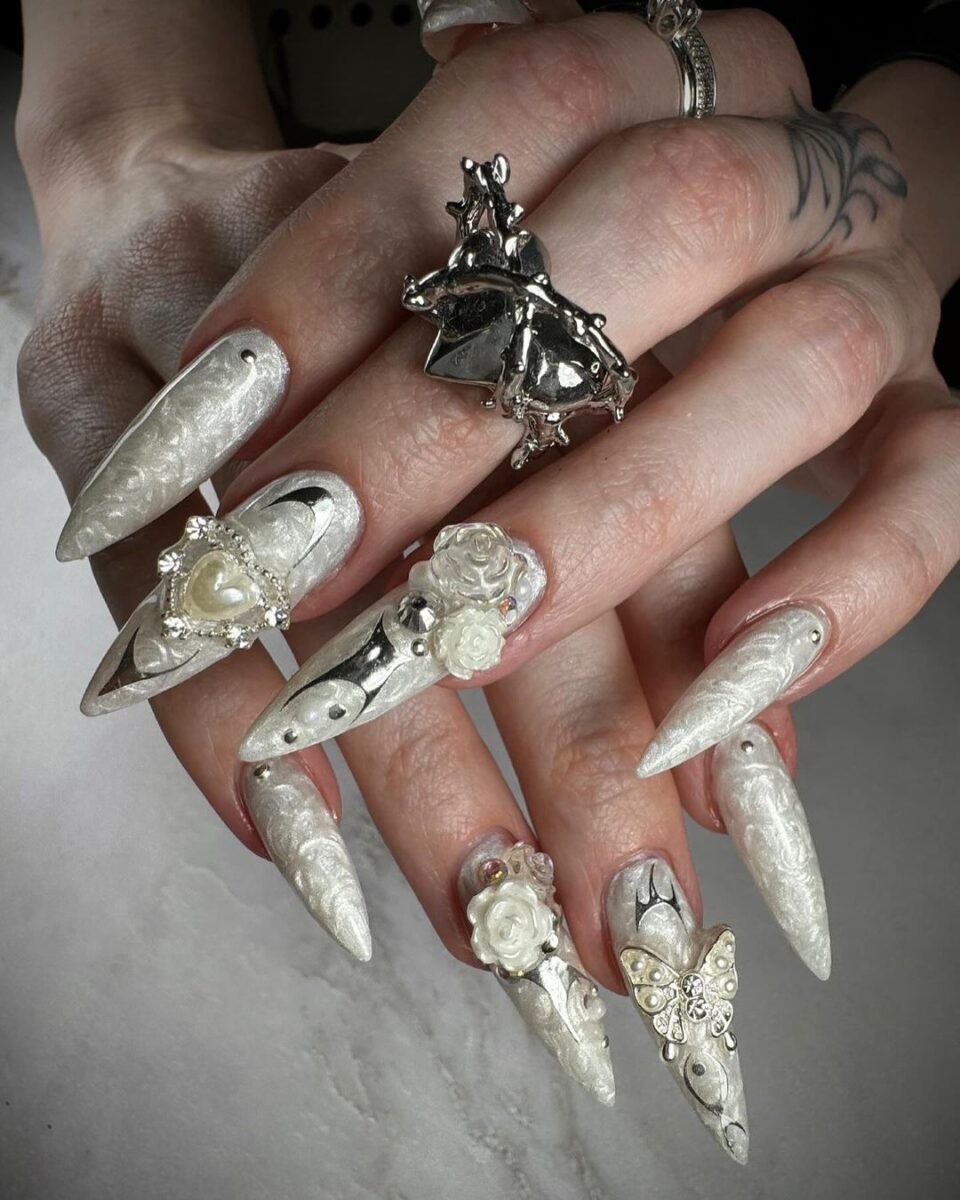 Step Into The Realm Of Pearl Nails That Keep The Boring Away