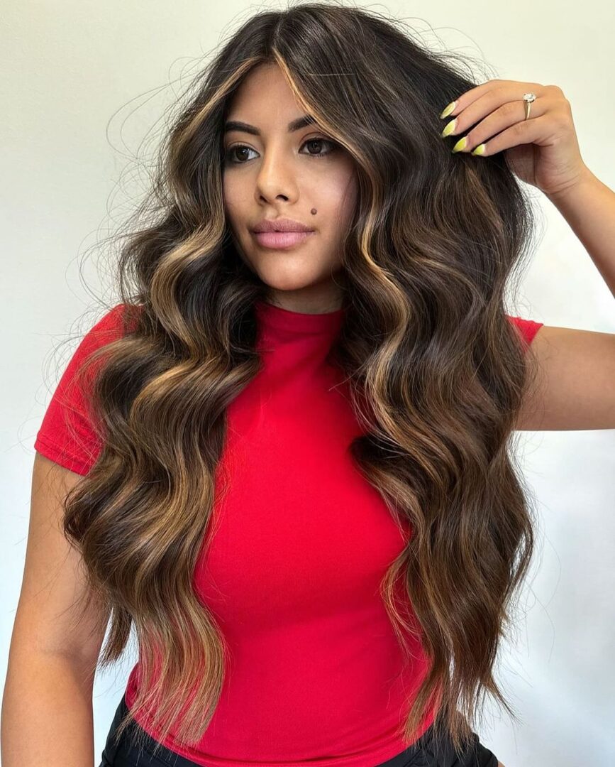 Update Your Dark Hair With Light Front Face Framing Highlights