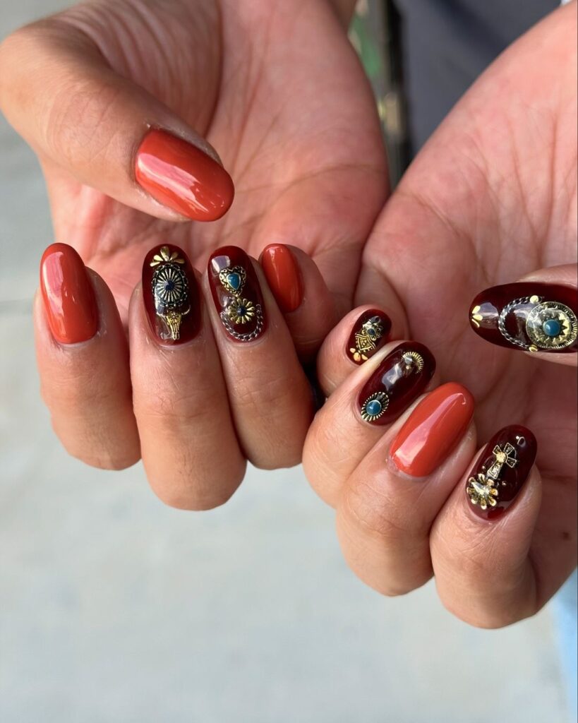 Earthy Rich Terracotta Nail Designs To Seize The Clay