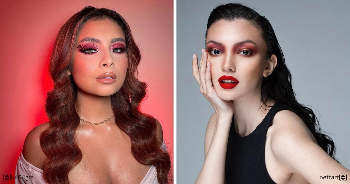 Desata tu lado más feroz con un atrevido look de ojos ahumados en rojo