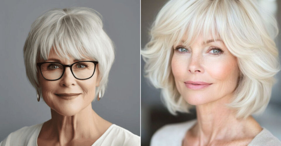 33 Gorgeous Hairstyles That Suit Women Over 60 With Round Faces
